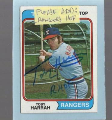 Autographed Toby Harrah RHOF added 1974 Topps #511 Rangers | eBay