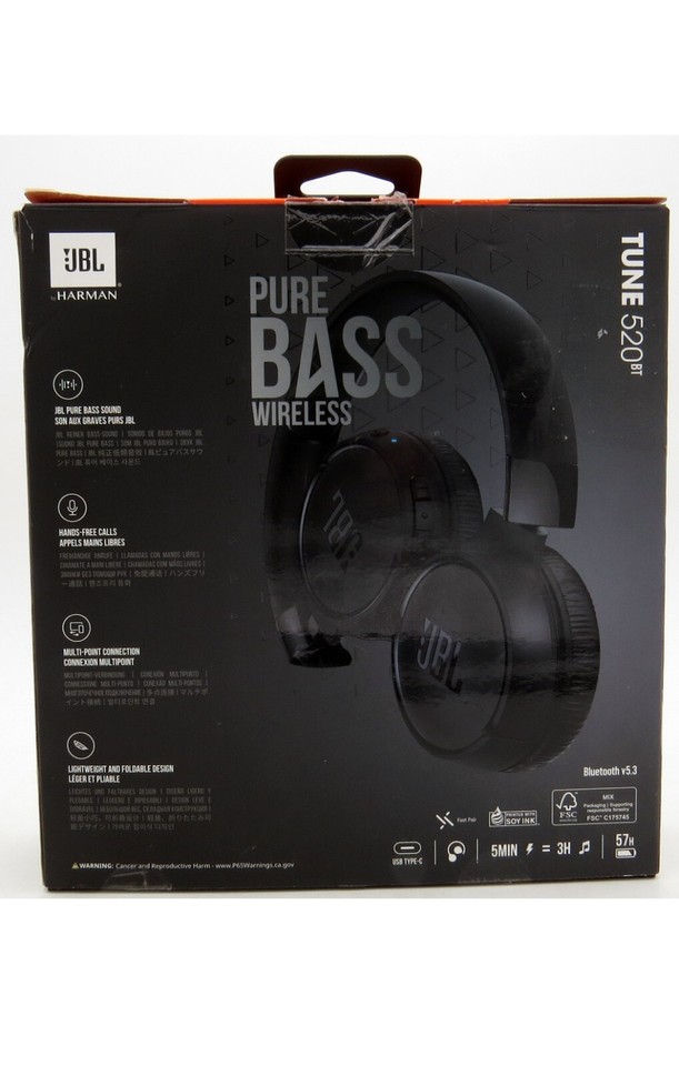 JBL Tune 520BT Wireless Bluetooth On-Ear Headphones With Built-In ...