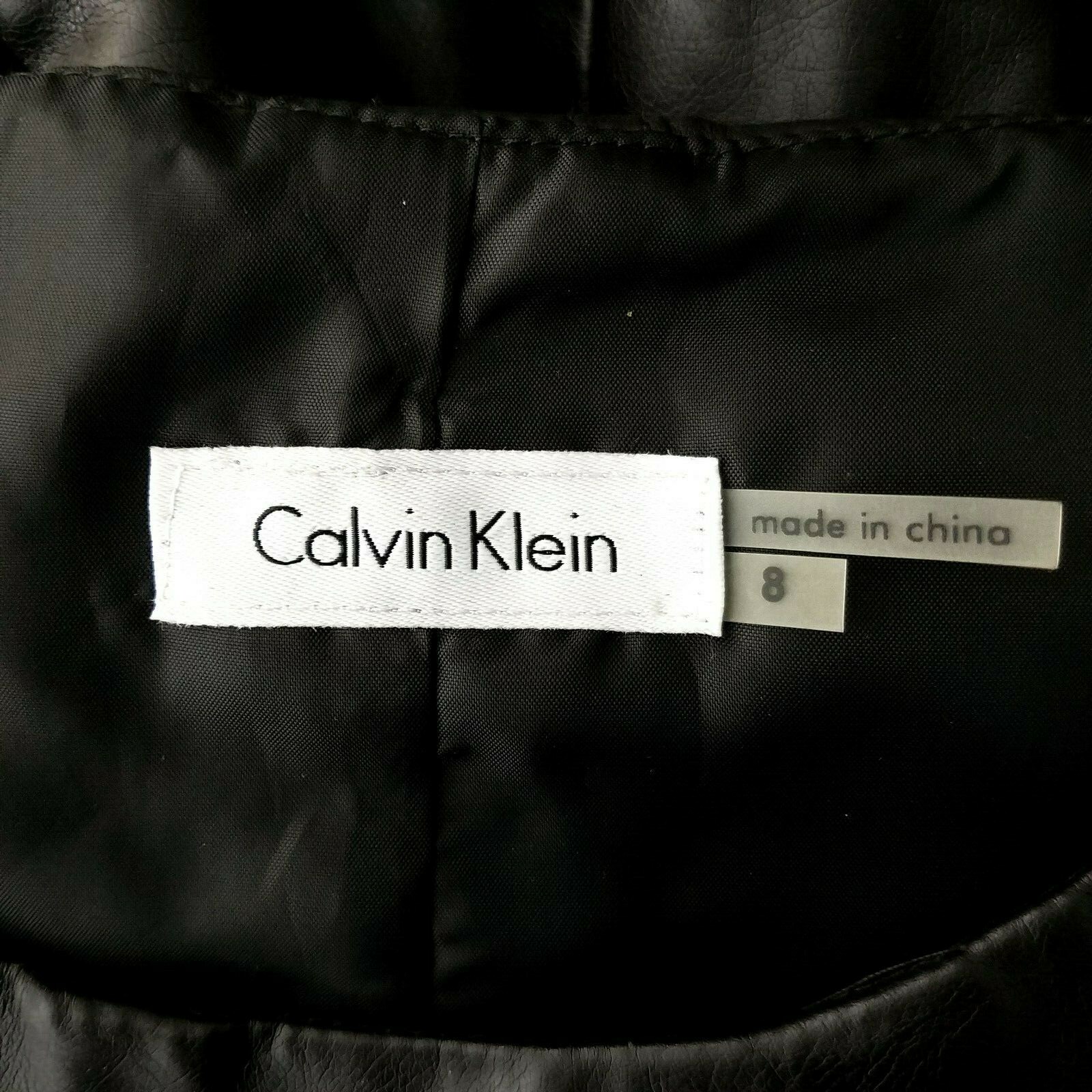 Calvin Klein Size 8 Belted Faux Leather Shift Dress Brown Career New ...