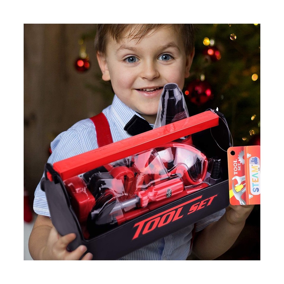 STEAM Life Kids Tool Set for Boys with Power Toy Drill, Toddler Tool ...