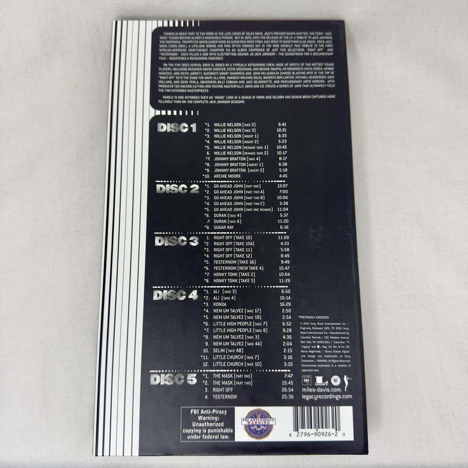 MILES DAVIS The Complete Jack Johnson Sessions 5 CD Box Set | eBay