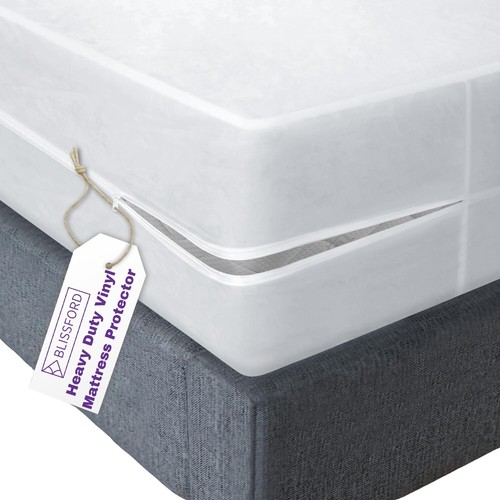 Plastic Mattress Protector Zippered Cot Size, Waterproof Vinyl Mattress ...