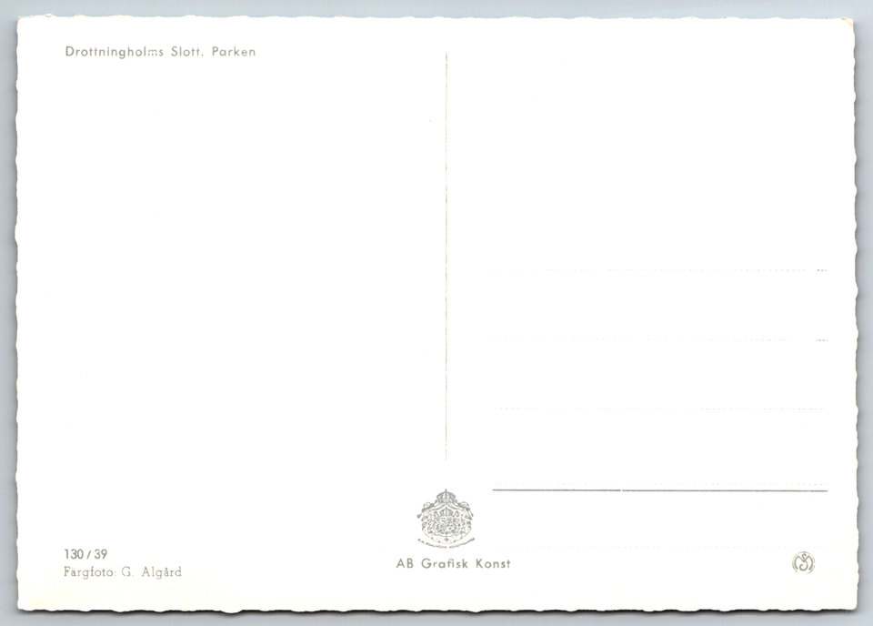 1950s Drottningholm Slott Parken Stockholm Sweden Scenic Vintage ...