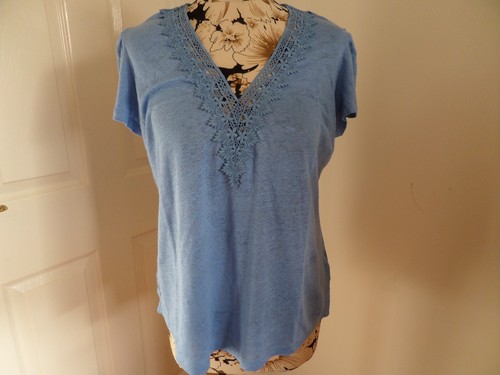Monsoon Pale Blue Rylee Linen Top Size Medium BNWT | eBay