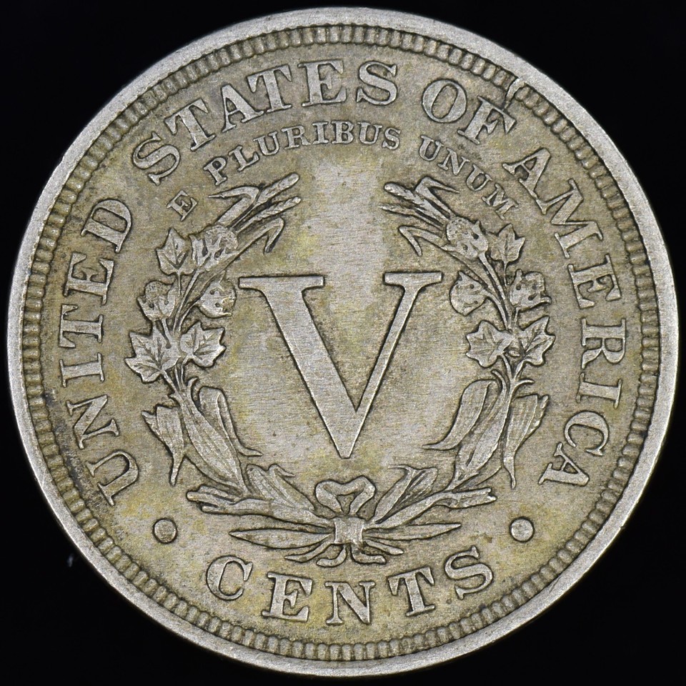 1899 LIBERTY V NICKEL AU ALMOST UNC 5C UNCIRCULATED COIN SCARCE L ...