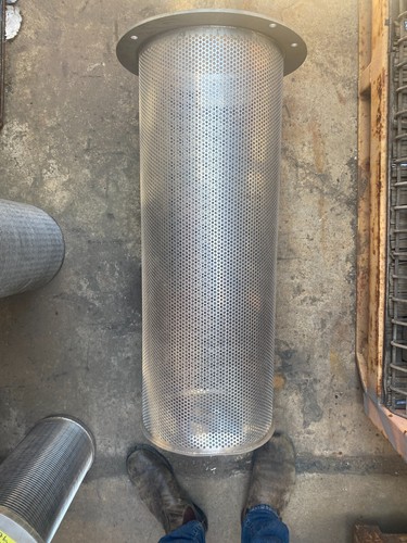 Stainless perforated strainer screen filter in line pipe sieve 300mm ID ...