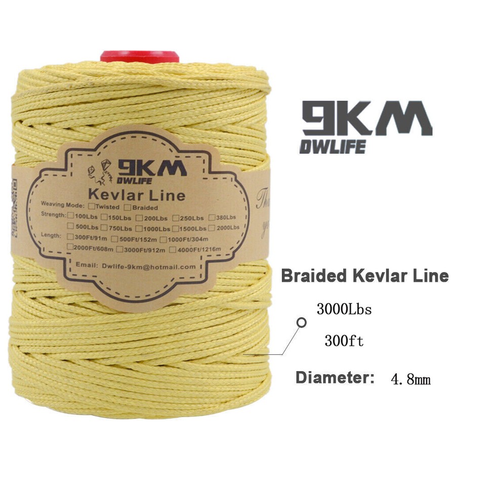 100% Kevlar String 40lb-5000lb Fishing Assist Cord Strong Rope Made ...