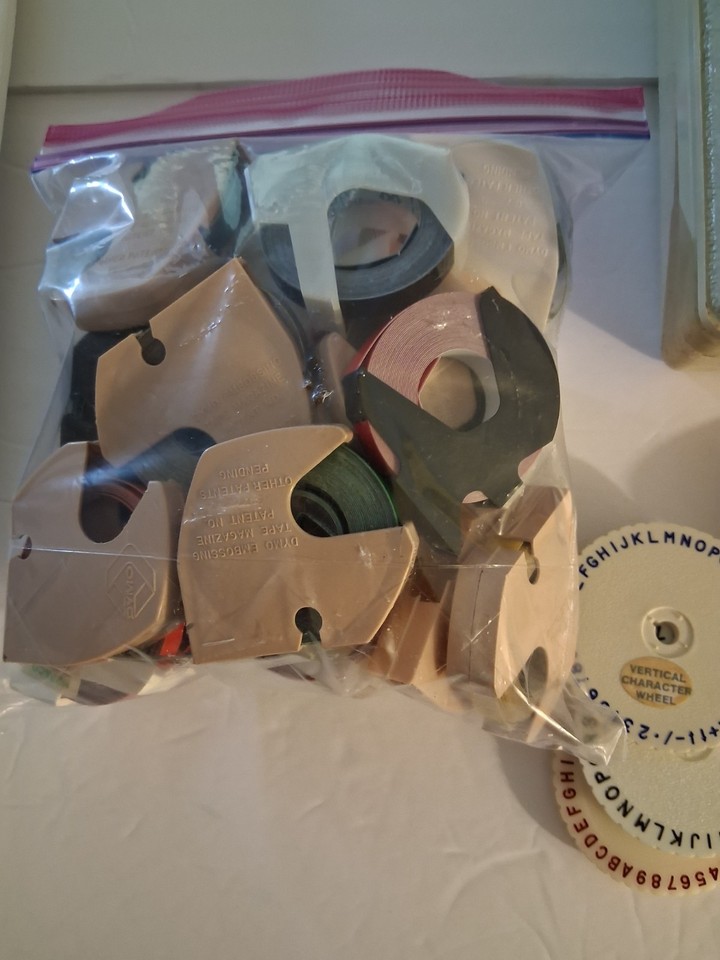 Dymo M-6 Vintage Label Maker Kit 1970's CIB Bundle Wheels Extra Ribbons ...