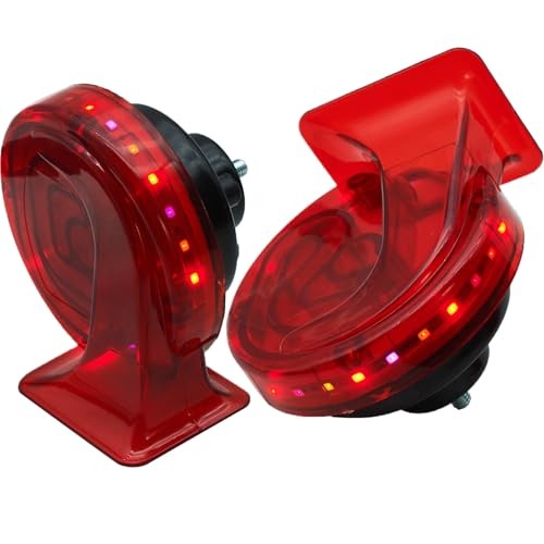 LED Horn 12V Loud Waterproof Transparency Color Light Horn Dual Tone ...
