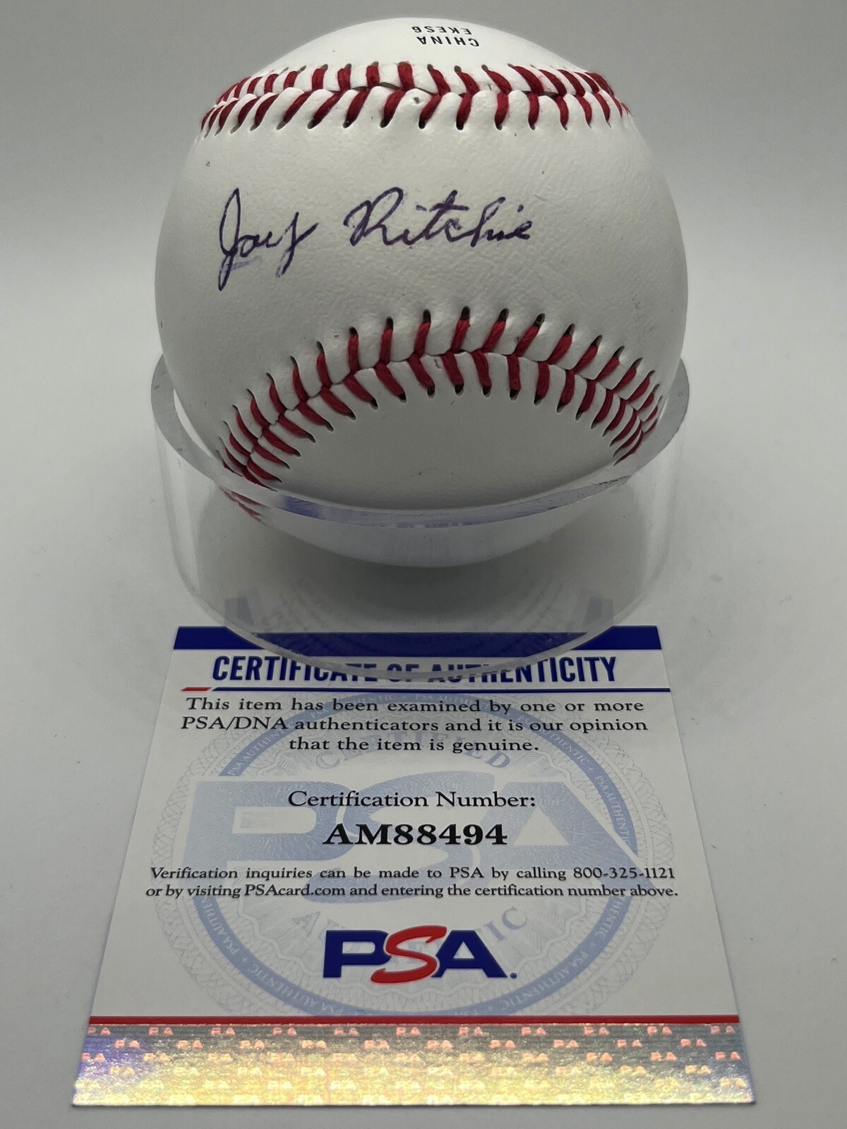 Jay Ritchie Red Sox Braves Signed Autograph Official League Baseball ...
