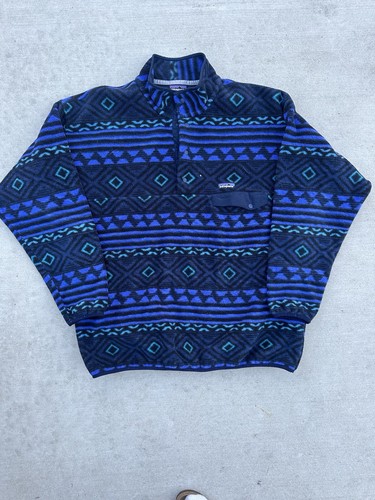 Vintage Patagonia Aztec Native Print Synchilla Fleece Jacket Size 2XL ...