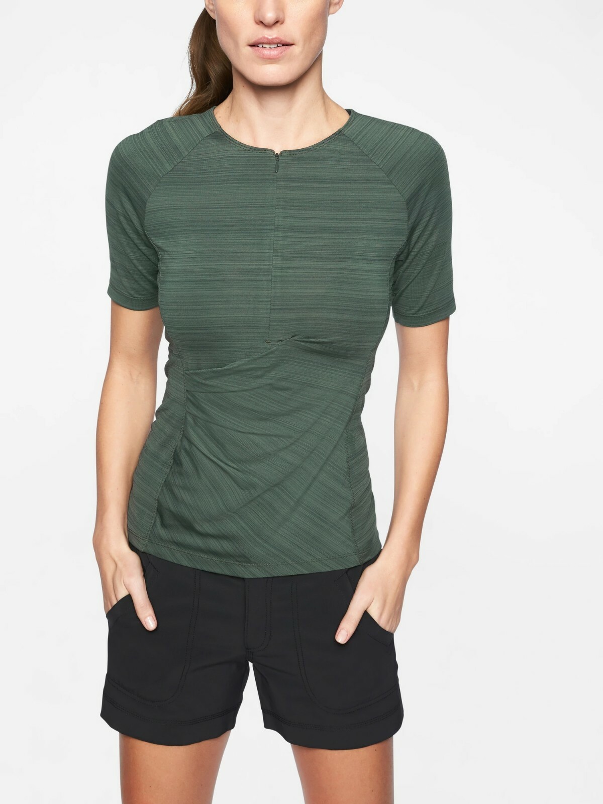 NWT Athleta Pacifica Wrap Front Tee White SIZE L #292945 N0512 | eBay