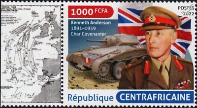 WWII OPERATION TORCH General Anderson Cruiser Tank Stamp (2022 Central ...