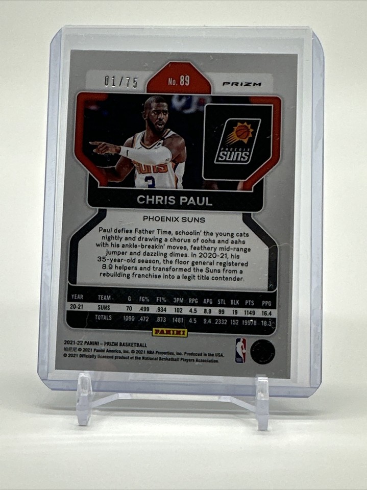 2021-22 Panini Prizm Chris Paul purple Fast break Disco 1/75 #89 ...