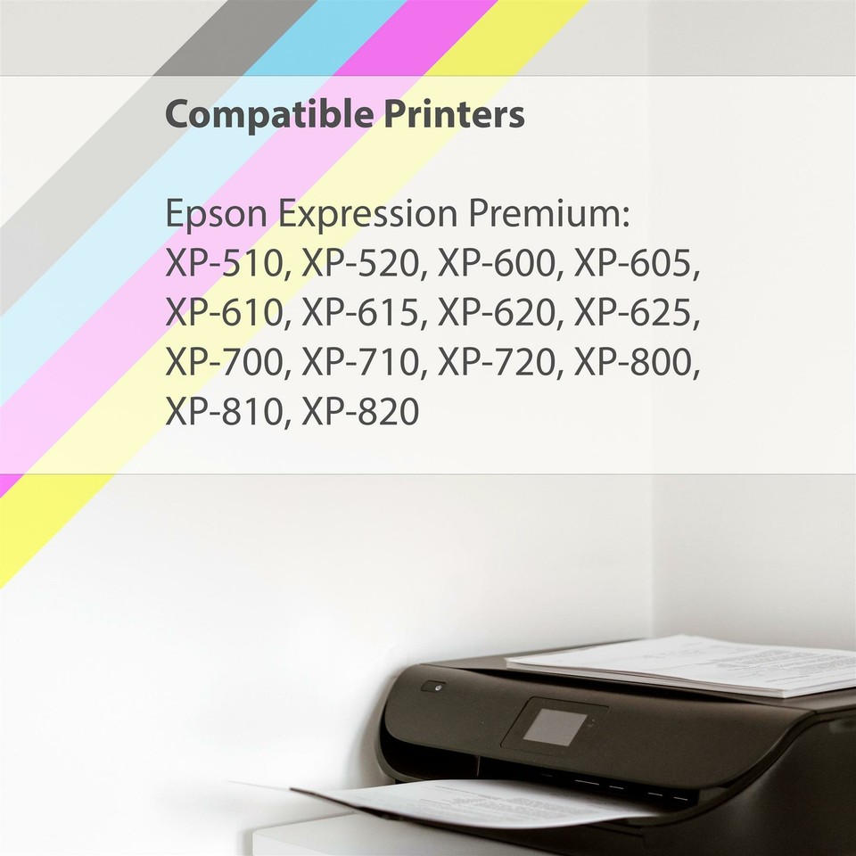 4 Black Ink Cartridges for Epson Expression Premium XP-600, XP-620, XP ...