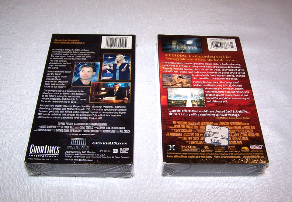 The Omega Code (VHS, 2000) & Megiddo: The Omega Code 2 (VHS, 2002) New ...
