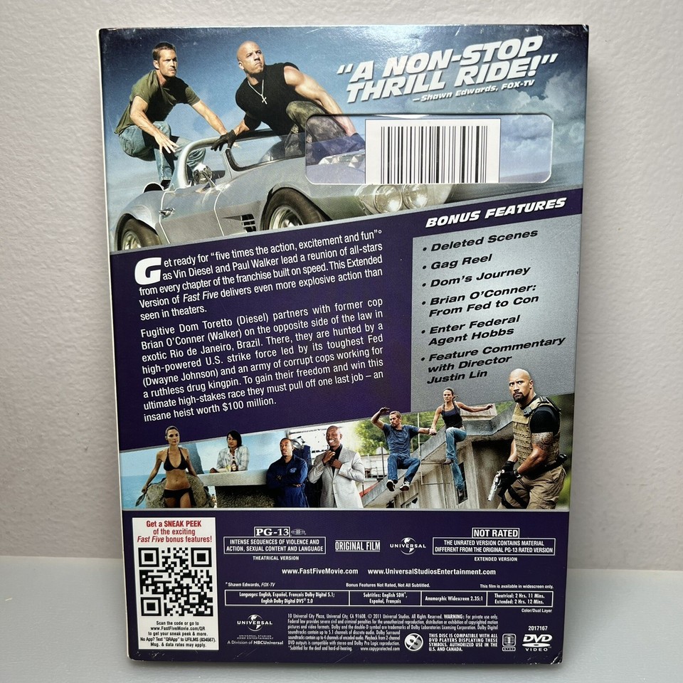 Fast Five (DVD, 2011, Extended Edition) NEW & SEALED w/ Slipcover Vin ...