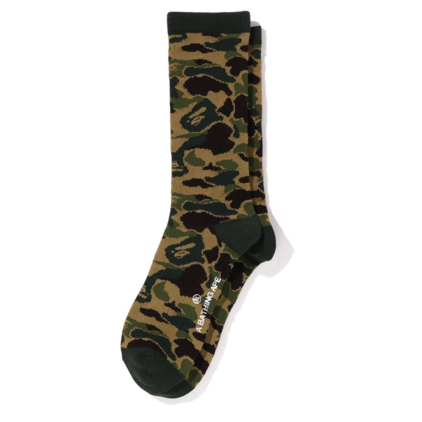 A Bathing Ape Men's BAPE ABC CAMO JACQUARD SOCKS Green ~ Bape Size L | eBay