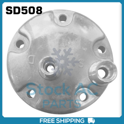 NEW A/C COMPRESSOR COVER SANDEN SD508 ORING HRZ 8X10 EXIT FITTINGS HEAD ...
