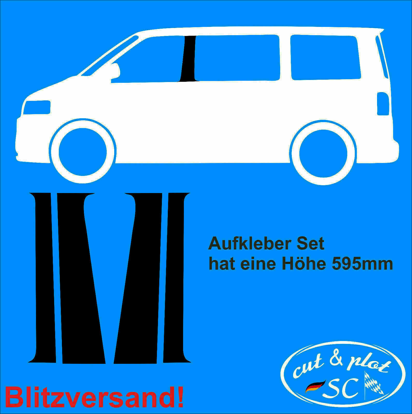 Aufkleber Set für die B-Säulen (links & rechts) passend für VW T5 T6 ...