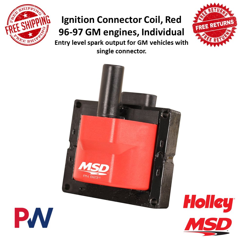 MSD Ignition Connector Coil Red For Chevrolet, GMC, Cadillac ...