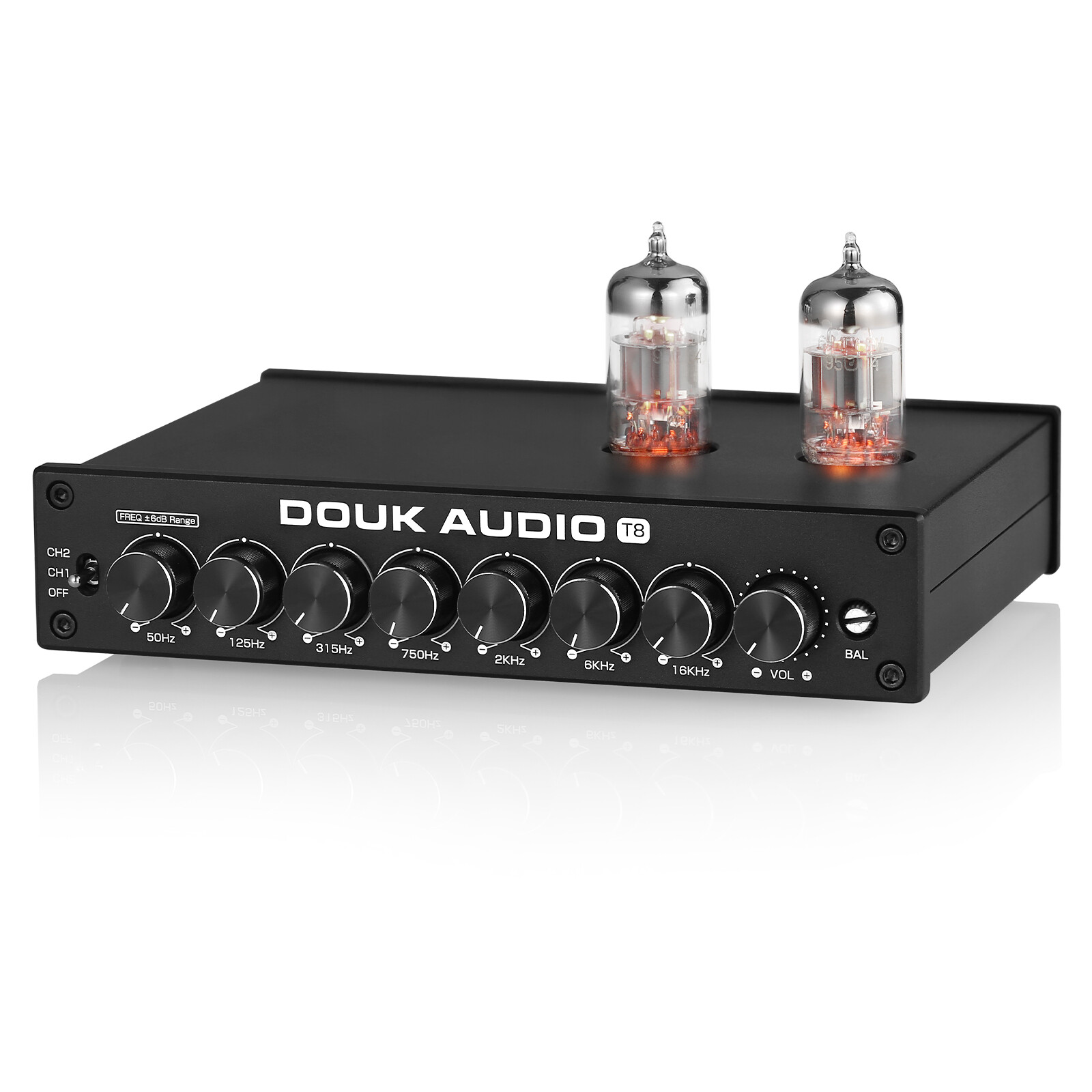 Douk Audio T8 7-band EQ Tube Equalizer Preamp RCA/XLR Pre-Amplifier for ...