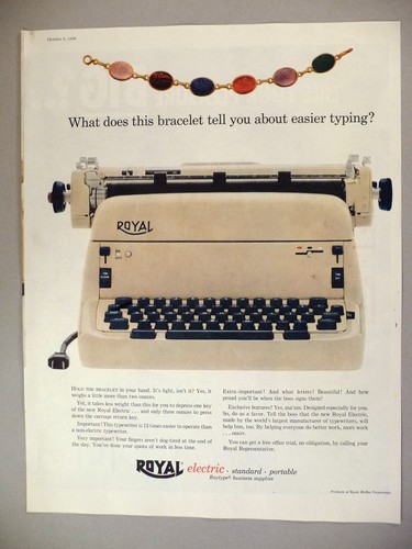 Royal Electric Typewriter PRINT AD - 1956 | eBay