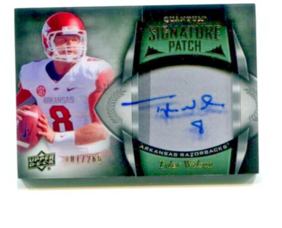 2013 Upper Deck Quantum #135 Signature Patch Auto Tyler Wilson /265 🏈 ...