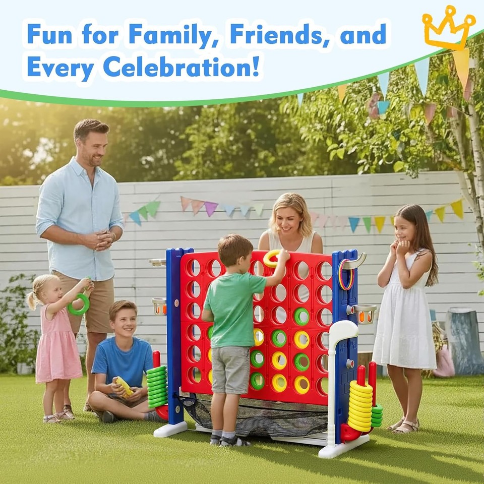 Jumbo 4 in a Row Game Outdoor Connect Four Game for Kids Adult Giant ...