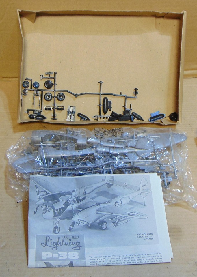 Monogram #6848 P-38 Lockheed Lightning 1/48 Plastic Airplane Model Kit, 1973 | eBay