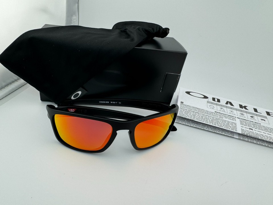 OAKLEY SLIVER STEALTH MATTE BLACK W/ RUBY IRIDIUM POLARIZED SUNGLASSES ...