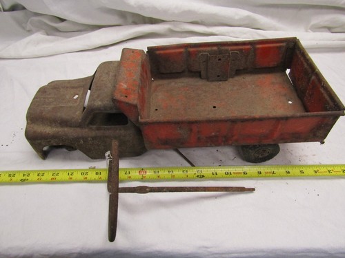 VINTAGE STRUCTO RIDE-ON DUMP DUMPER TRUCK PRESSED STEEL JUNKYARD PART ...