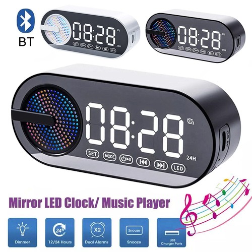 Bluetooth-compatible Speaker with Dual Alarm Function Clock Portable ...