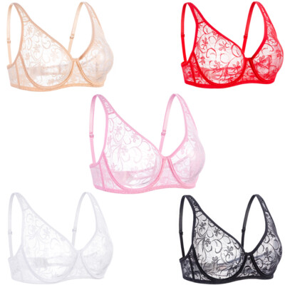 Hot Women Bras Ultra-thin bh Lace Brassiere Underwired Bra Padless Sexy ...
