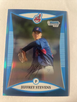 2008 Bowman Chrome Blue REF Jeffrey Stevens Cleveland Indians #BCP47 ...