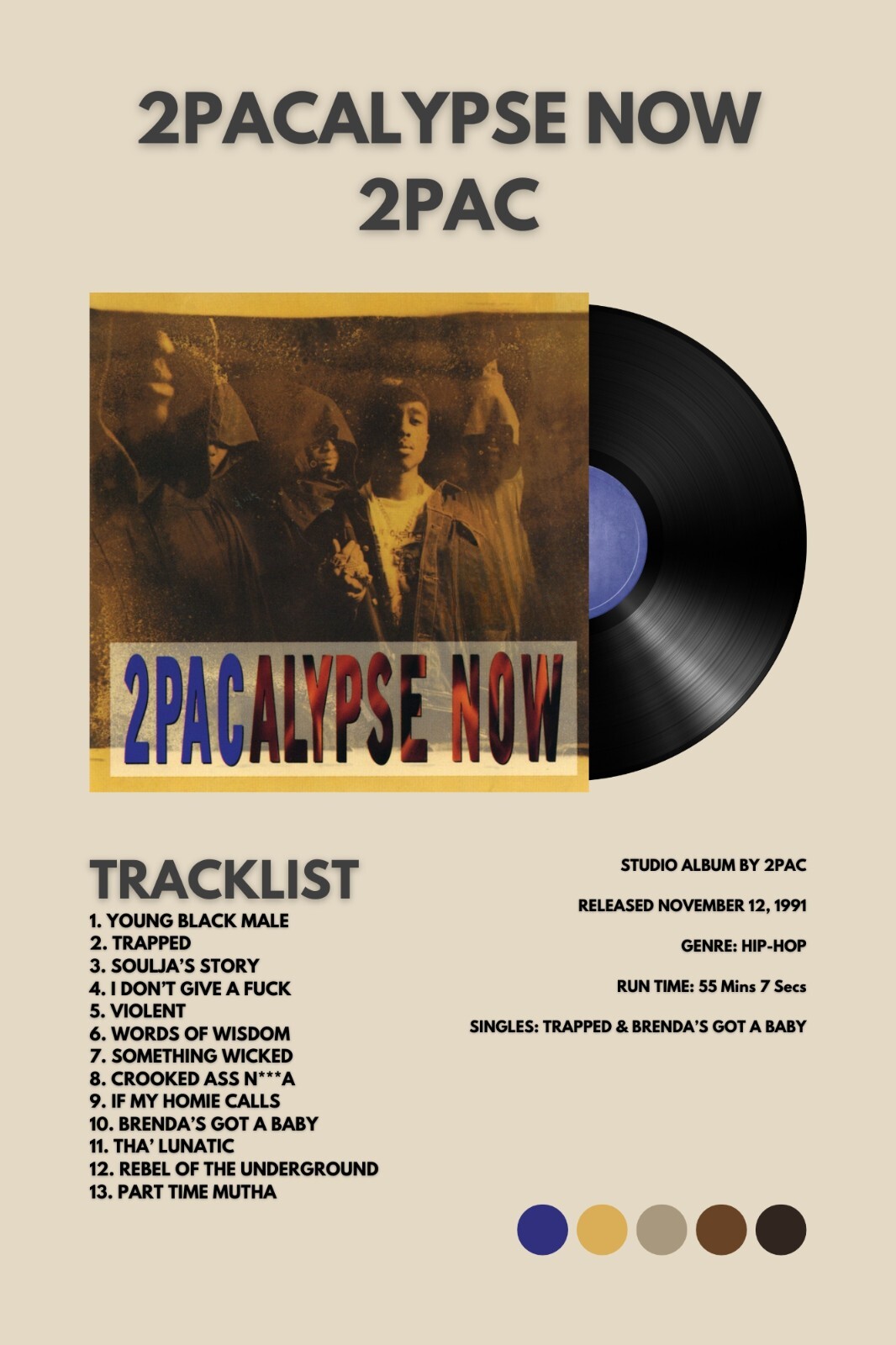 2Pacalypse Now - 2Pac 12x18 album cover custom poster | eBay