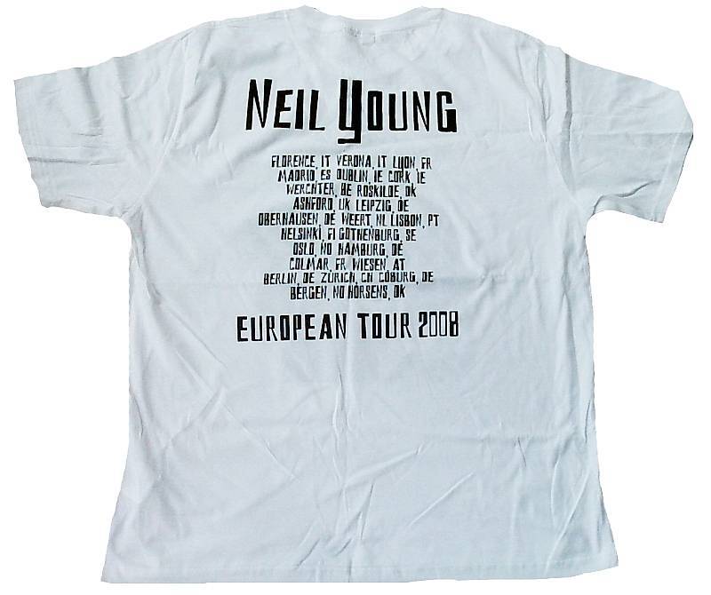 Rara Unworn Ufficiale Neil Young Merce European Tour 2008 Raro T-Shirt ...