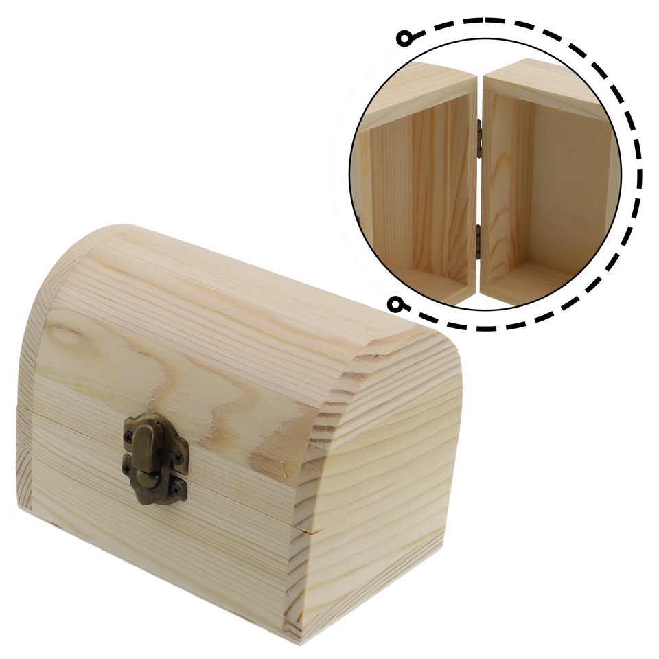 High Quality Wooden Box Boxes Arched Hinged Craft Decorate Keepsake ...