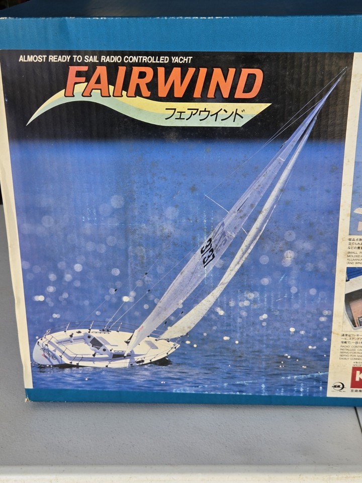 NEW! Vtg 1987 KYOSHO FAIRWIND 900/ 35.4" Resin Yacht Sailboat Kit 2 ...