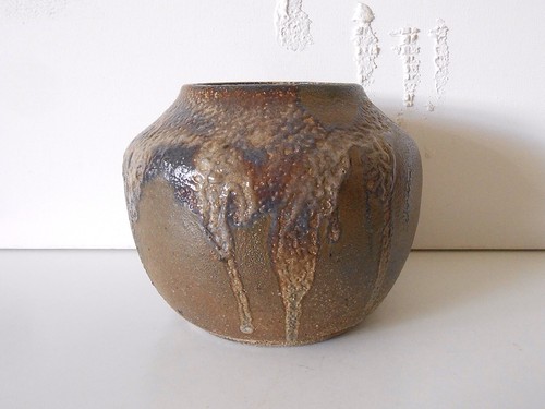 Studio Art Pottery Vase Lava Drip Glaze Hand Thrown Clay Signed Kyle ...