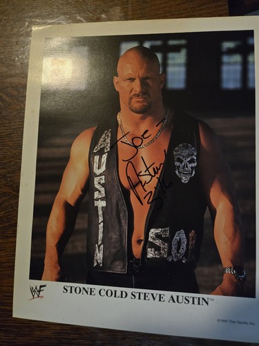 STONE COLD STEVE AUSTIN Signed 8x10 WWE Promo Photo P-544 WWF Autograph ...