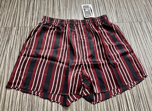 NEW Vintage ADDICTION Mens Sz M 100% Silk Striped Boxer Shorts Classic ...