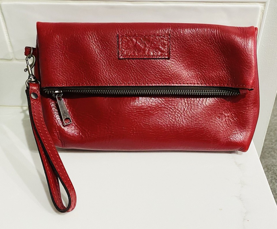 NEW PATRICIA NASH Valerie Ruby Red Leather Wristlet Clutch Purse | eBay