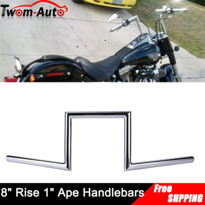 Universal 8" Rise Z-Bars 1" Handlebars For Harley Sportster XL 883 1200 ...