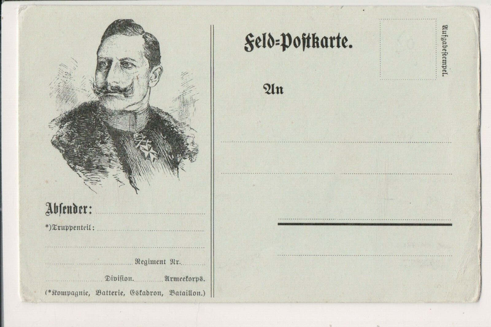 Vintage Postcard Kaiser Wilhelm II, German Emperor King of Prussia WWI ...