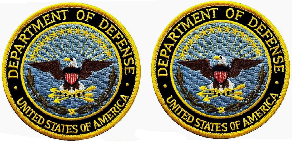 DOD Department of Defense Embroidered Military Patch - 2PC-4.0 inch ...