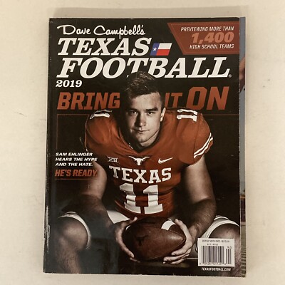 2019 Dave Campbell's Texas Football Magazine Sam Ehlinger on Cover VG ...
