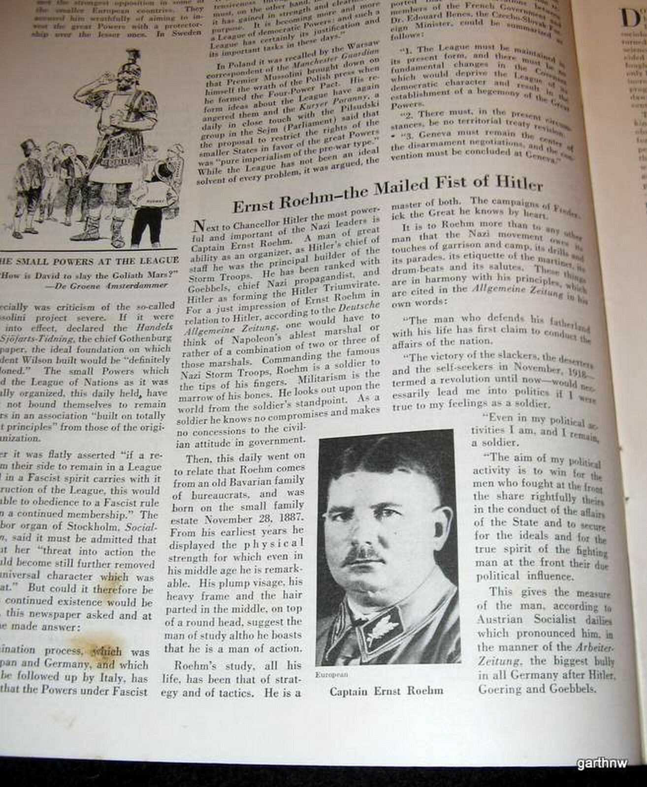 ERNST ROEHM 1934 NAZI STORM TROOPER LEADER FEATURE THE MAILED FIST OF ...