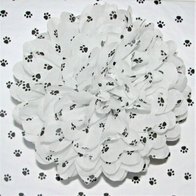 White Paw Print Tissue Paper, Dog & Puppy Paper 17gsm 50x75cm 5 10 & 30 ...