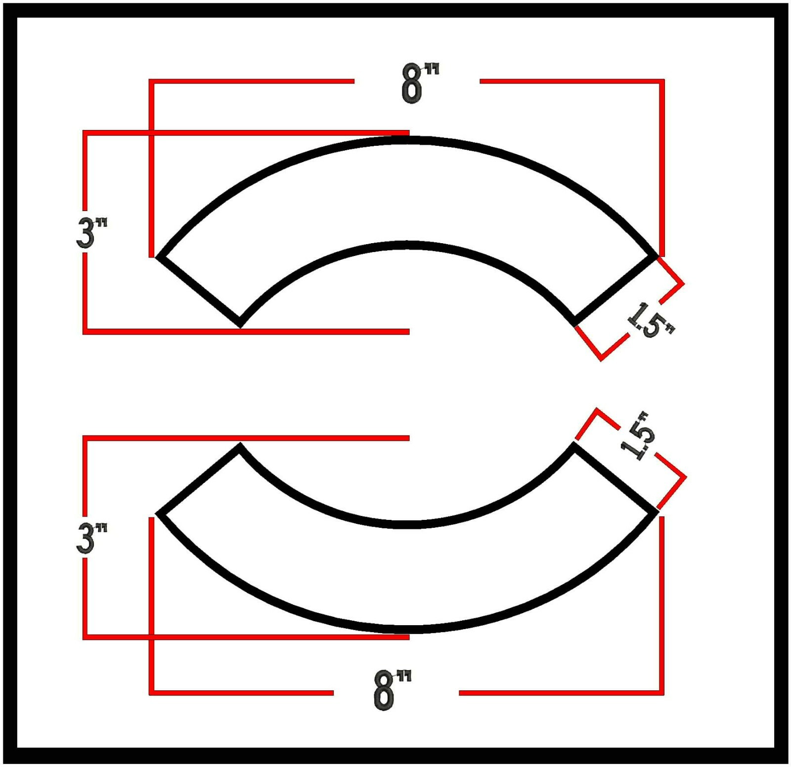 Custom Embroidered 8" Top And Bottom Rocker Patch 2 pc Set Biker MC ...